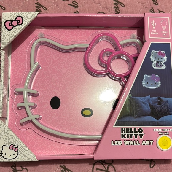 Wall Decor | Hello Kitty Pink Led Wall Art | Poshmark